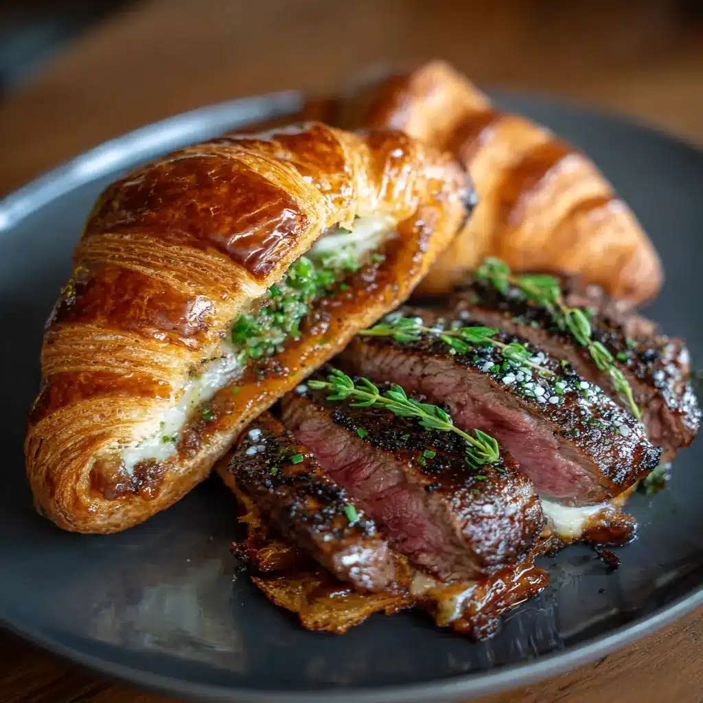 Black Garlic Butter Steak & Brie Croissant Melt – A Delightful Savory ...