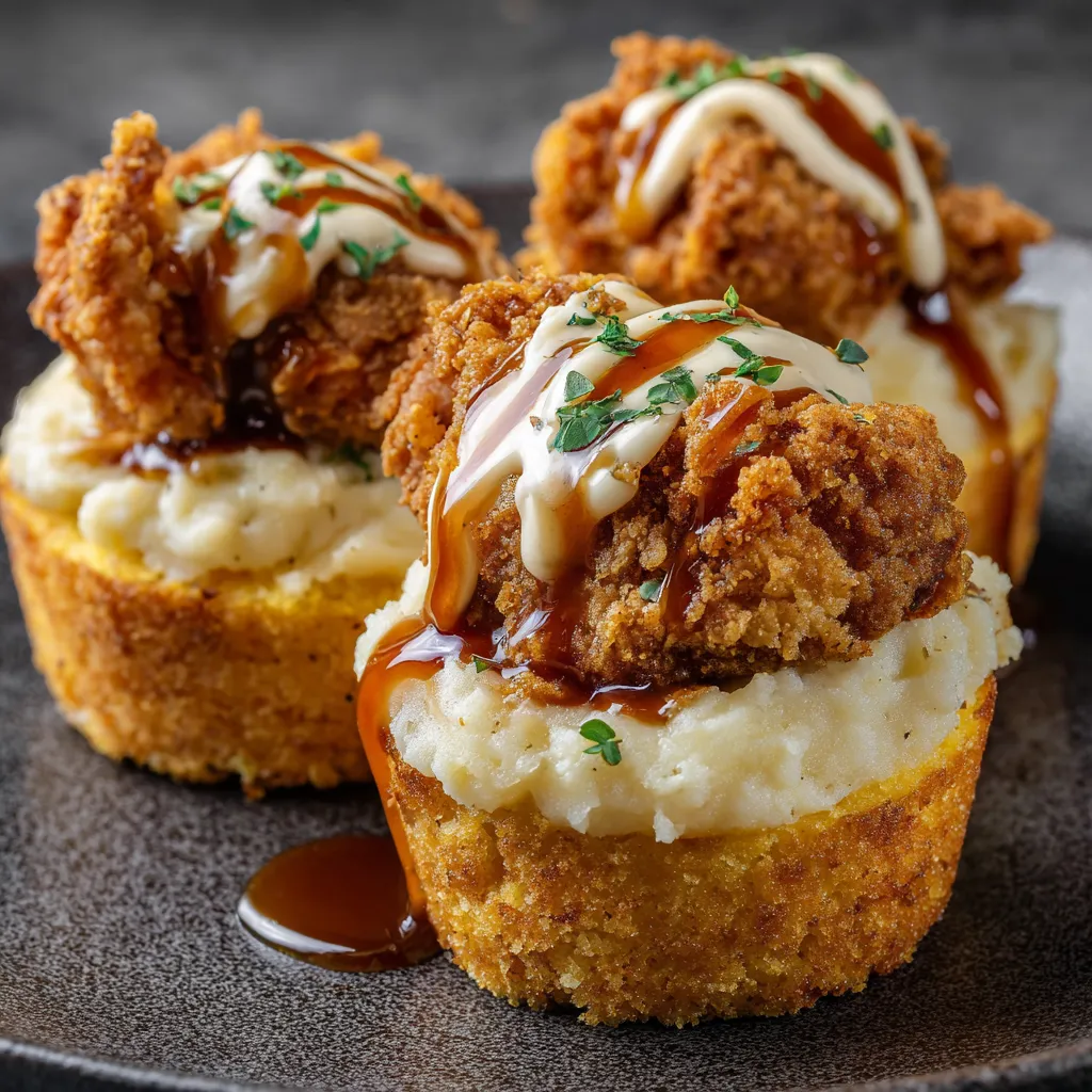 Fried Chicken, Cornbread and Mashed Potato & Gravy Cupcakes – A ...