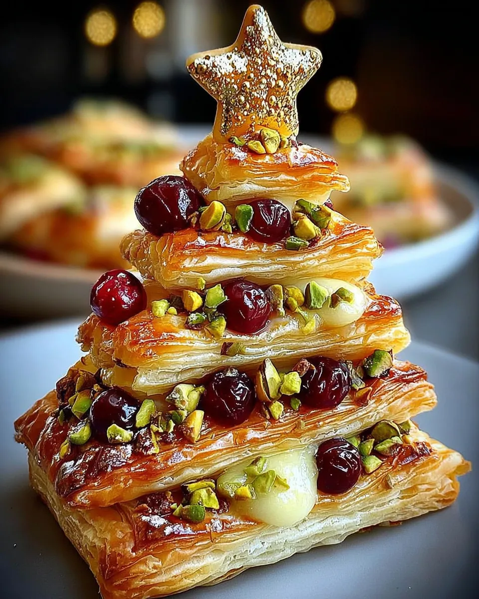 Cranberry, Camembert & Pistachio Christmas Tree Puff Pastry - My Blog