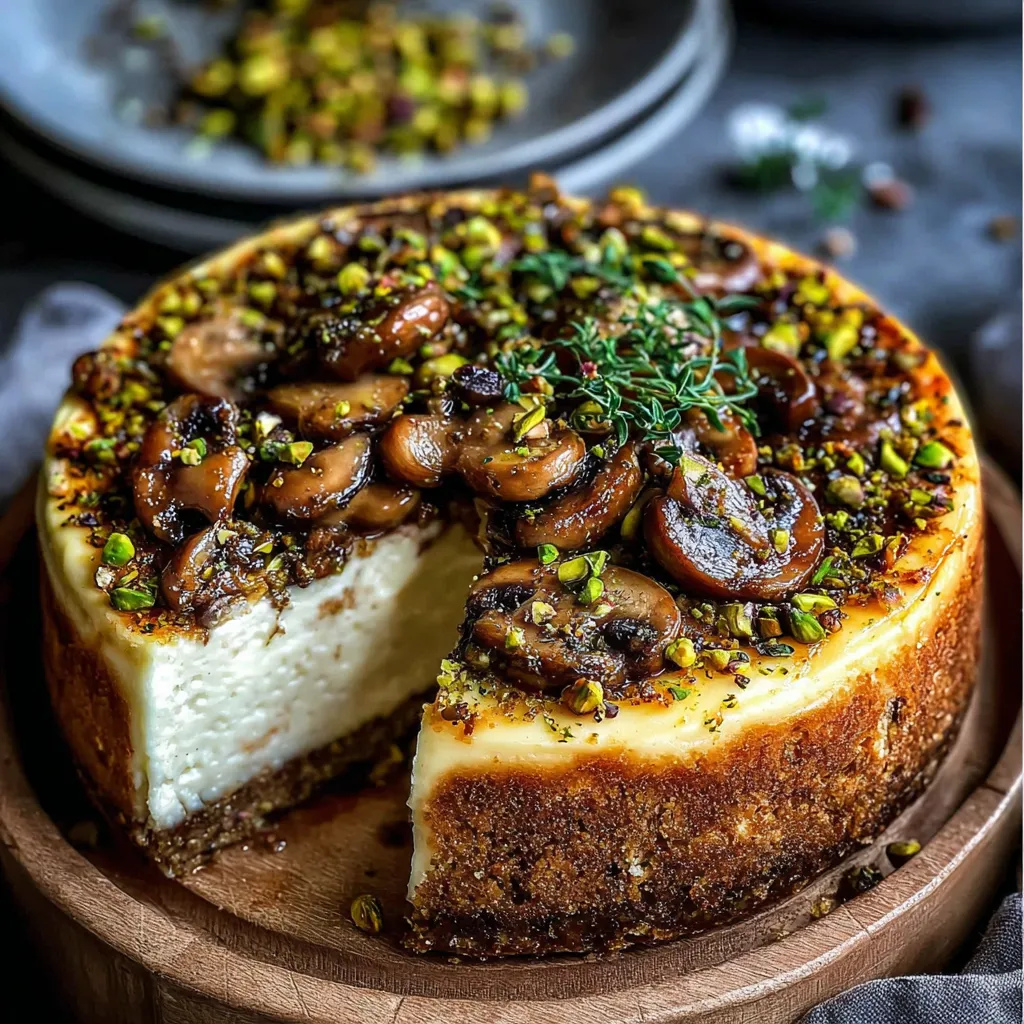 Pistachio and Mushroom Cheesecake with Feta & Parmesan Crust: A ...